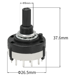 Switch Rotatorio Selector 3 Polos 12 Posiciones 15 Pines | Unitronic